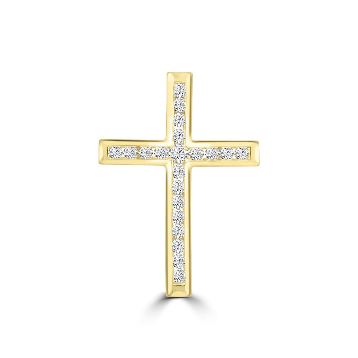 Diamond Cross Pendant with 0.50ct Diamonds in 9K Yellow Gold - PC-0172 ...
