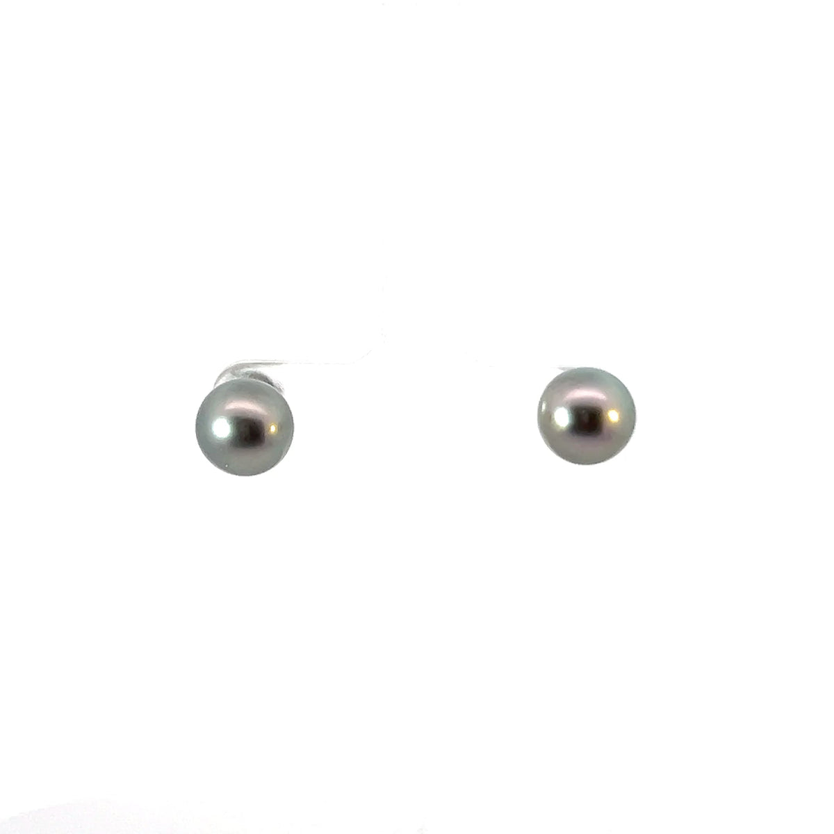 9ct White Gold Tahitian Pearl Round 10mm Studs – Melbourne Jewellers