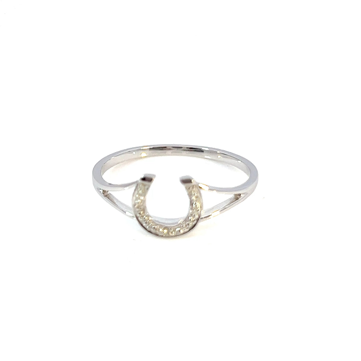 9ct White Gold Horse Shoe Ring – Melbourne Jewellers